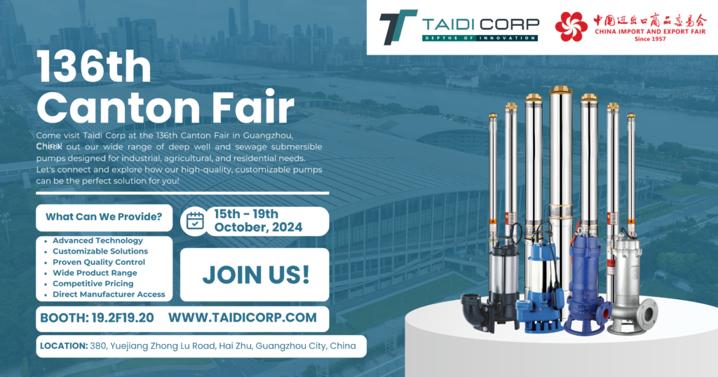 Taidi Corp Invites You to Canton Fair 2024 – Discover Our Latest Pump ...